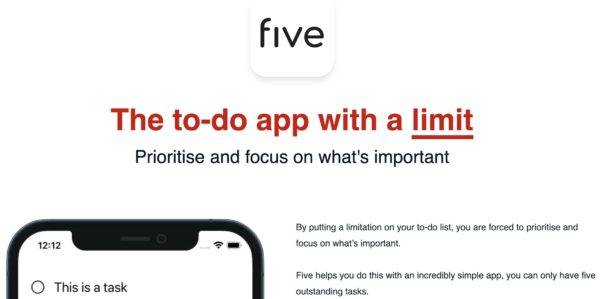 Five Tasks. Cinq tâches pas plus pour mieux se fixer des priorités ...